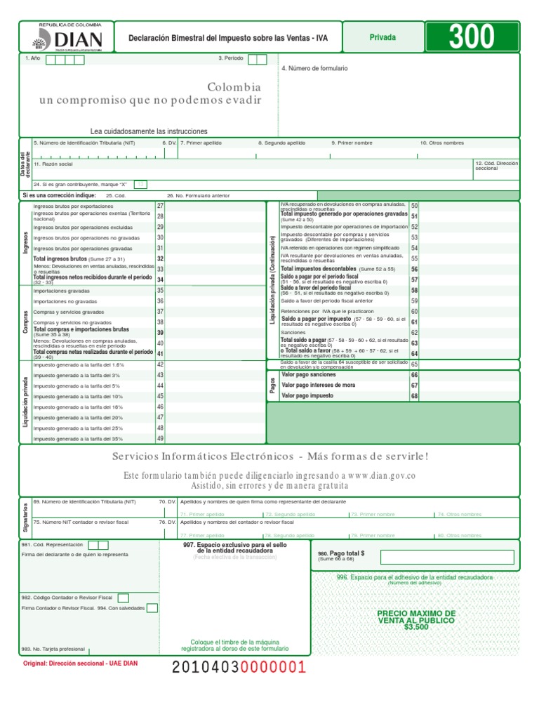 Formulario Declaracion de Iva | Impuestos | Exportaciones