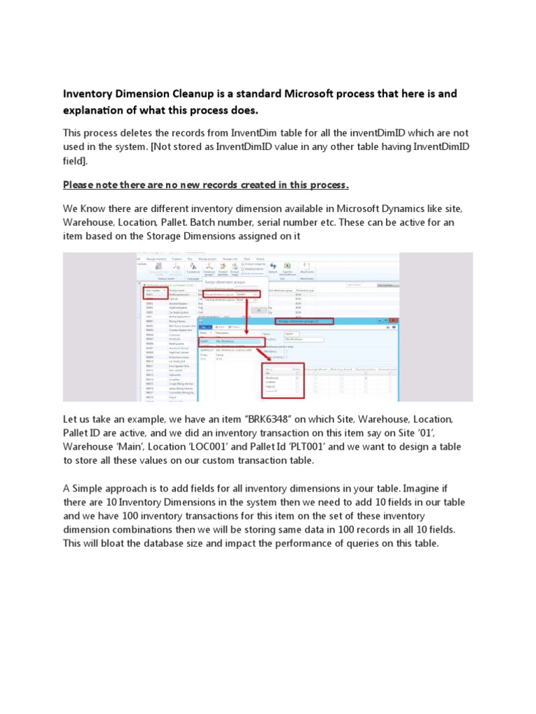 Inventory Dimension Cleanup Process | PDF | Database Transaction ...
