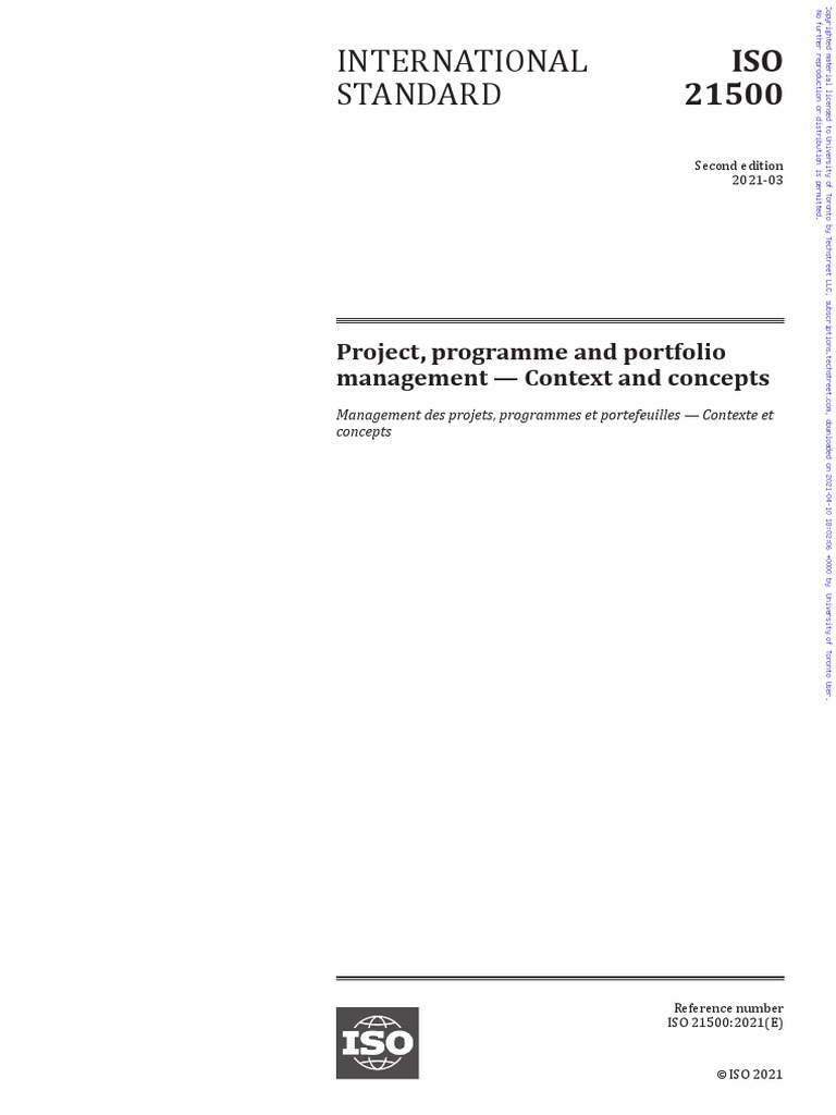 Iso 21500-2021 | PDF | Governance | International Organization For ...