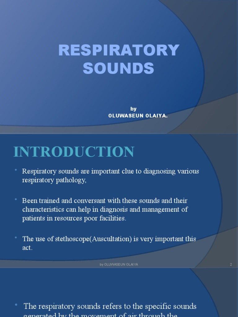 Respiratory Sounds: by Oluwaseun Olaiya | PDF | Respiratory Tract ...