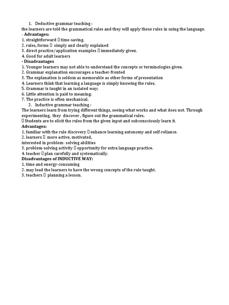 Deductive Inductive Grammar Teaching | PDF