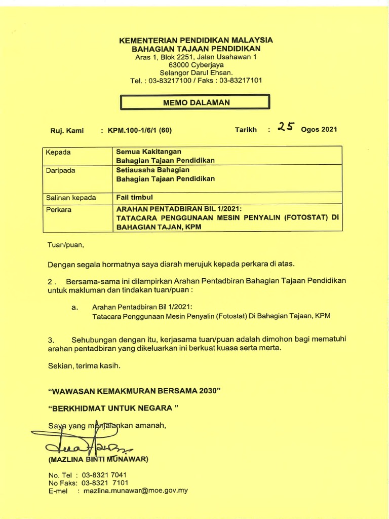 Memo AP Bil.12021 BT | PDF