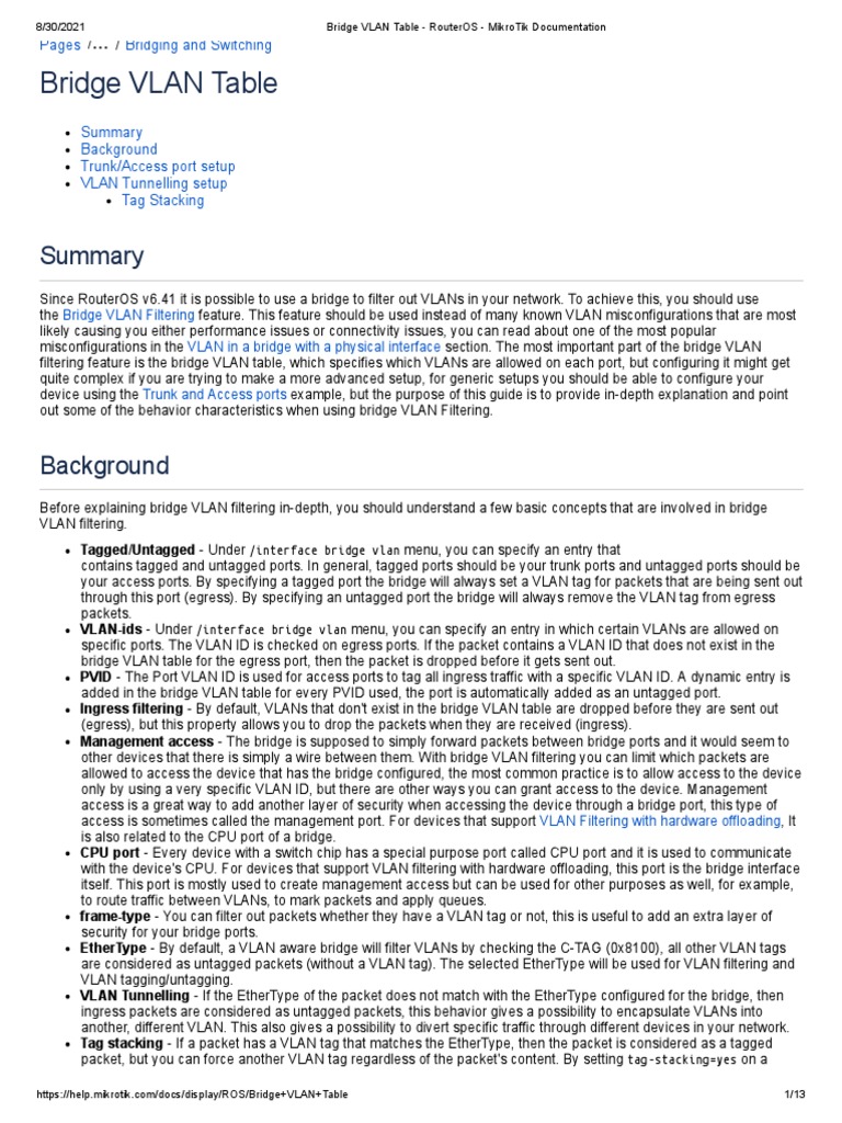 Bridge VLAN Filtering Guide | PDF | Router (Computing) | Computer Network