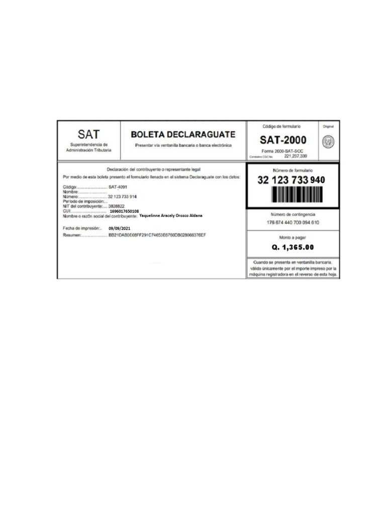 Boleta Declaraguate | PDF