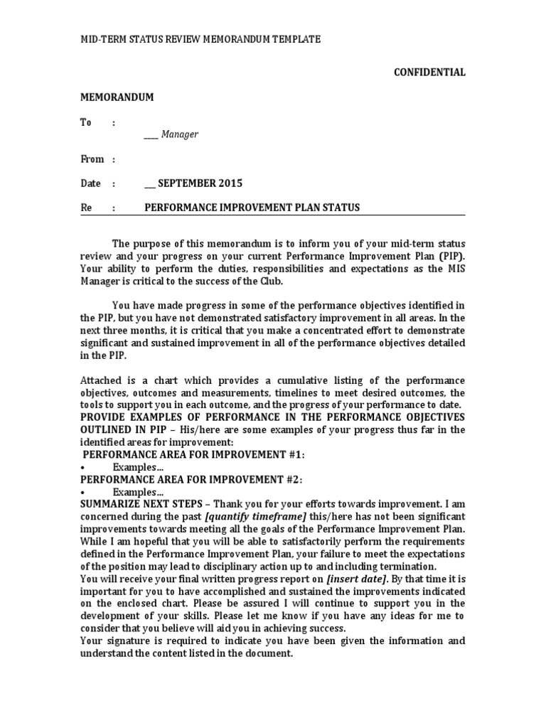 Mid-Term Performance Review Template | PDF | Cognition | Business
