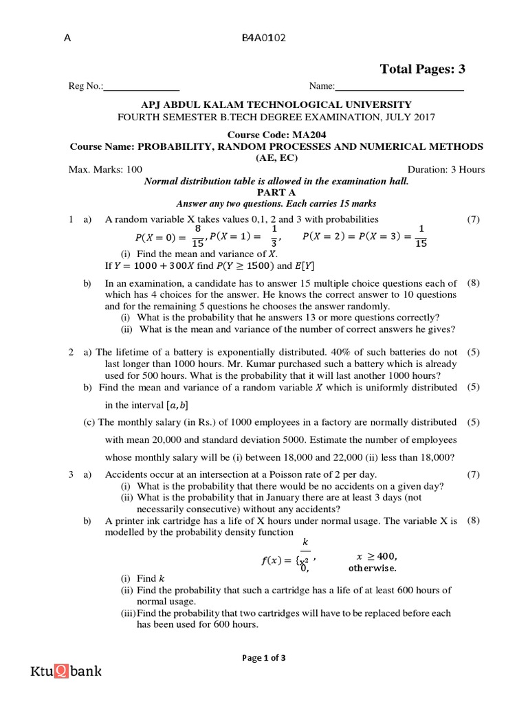 2 Probability Random Process Numerical | PDF | Autocorrelation | Stationary Process