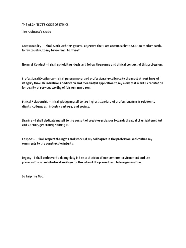 Architects Credo | PDF