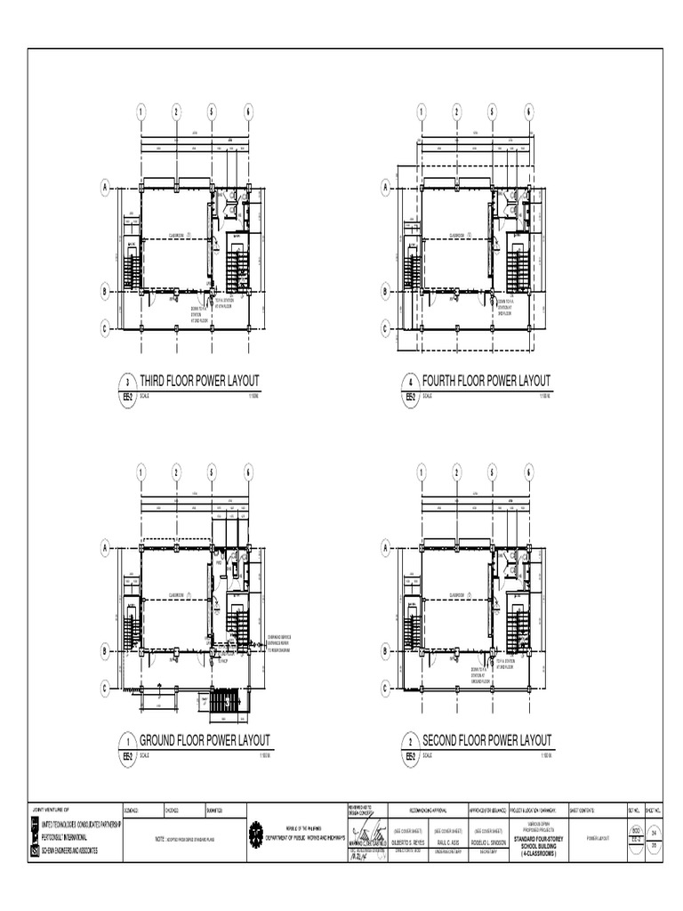 Four-Storey School Power Layout | PDF