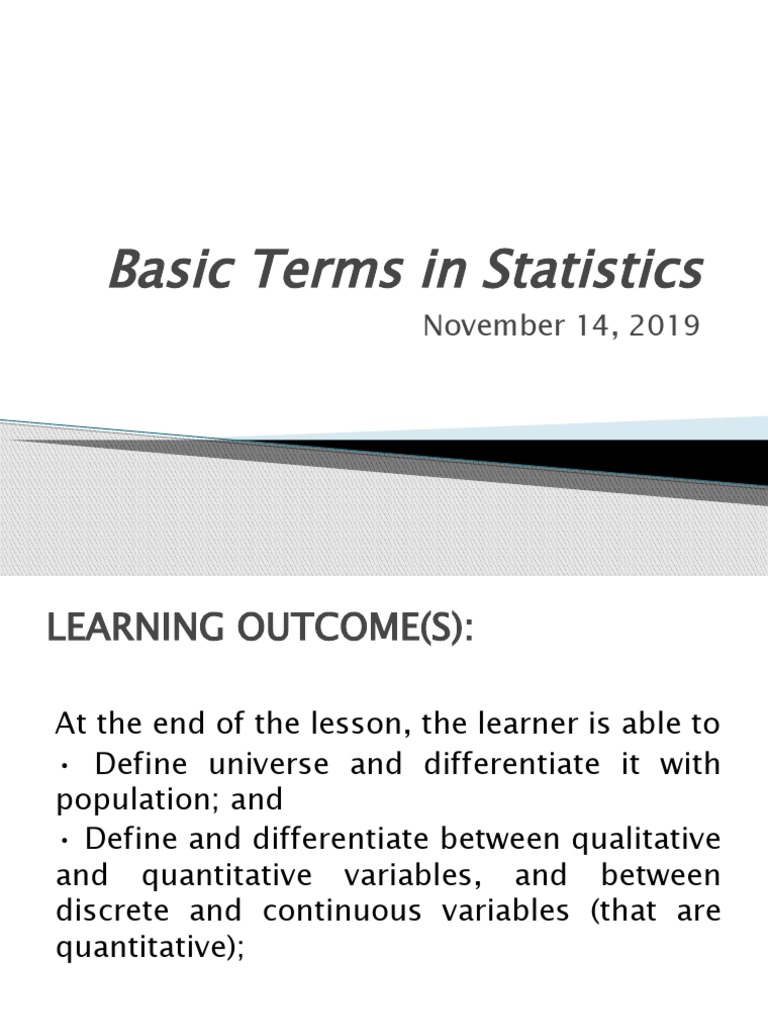 Understanding Basic Statistical Terms | PDF | Quantitative Research ...