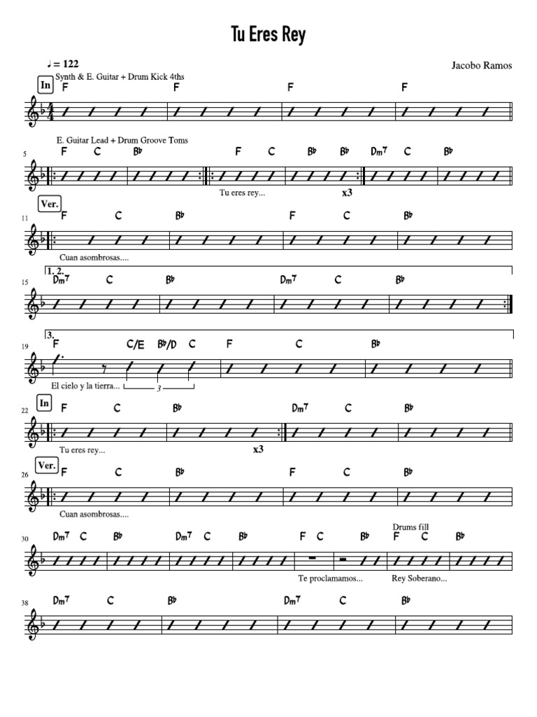 Chart - Tu - Eres - Rey Jacobo Ramos | PDF