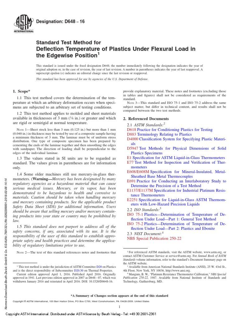 Astm D 648 | Download Free PDF | Calibration | Thermometer