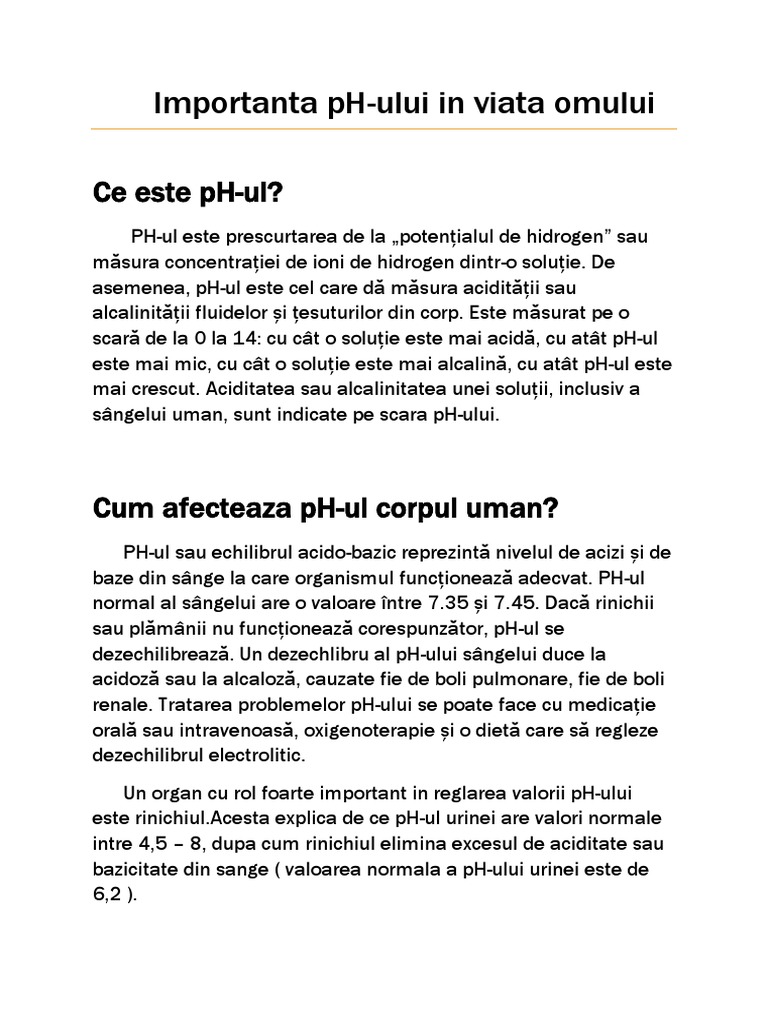 Importanta PH | PDF
