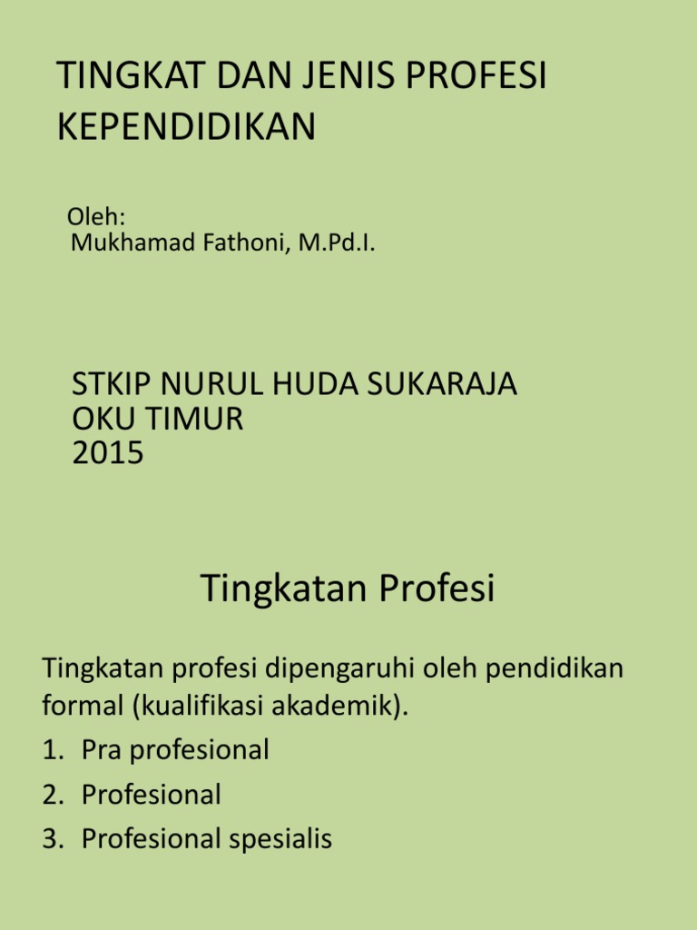 Dokumen - Tips Tingkat Dan Jenis Profesi | PDF