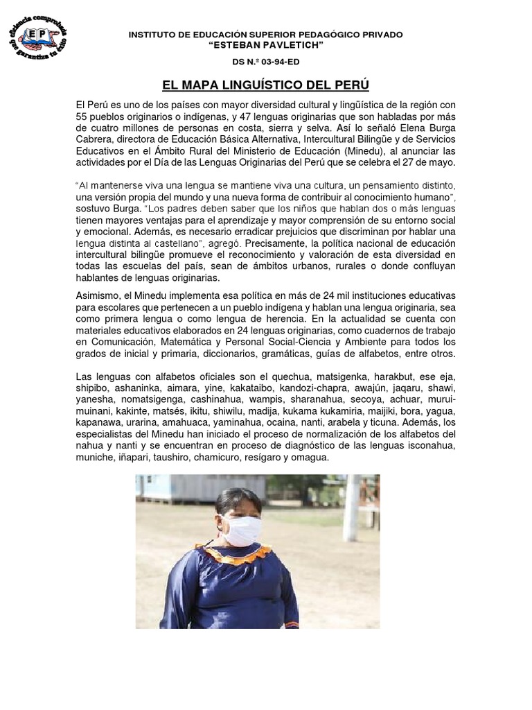 El Mapa Linguístico Del Perú-1 | PDF | Multilingüismo | Lingüística