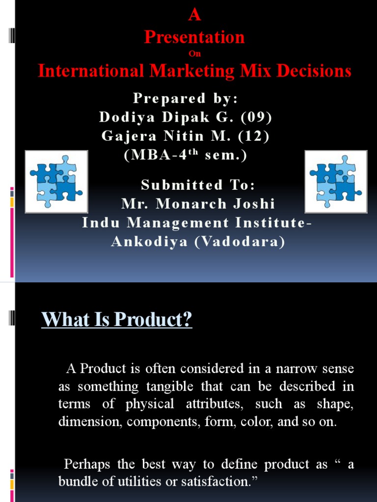 International Marketing Mix | PDF | Brand | Trade