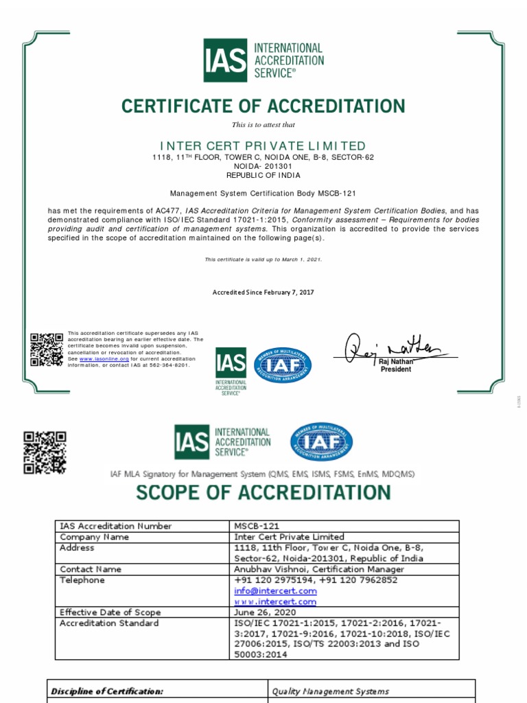 Inter Cert Private Limited: This Is To Attest That | PDF | Paper | Foods