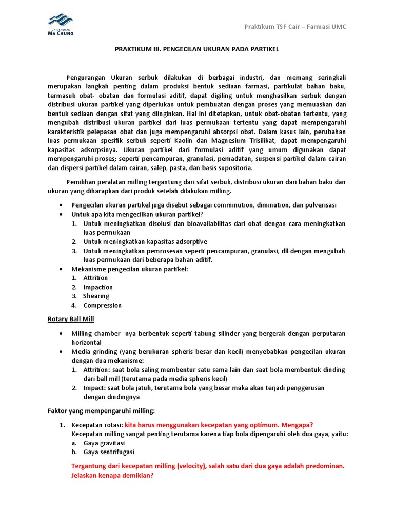 Modul Praktikum Ukuran Partikel | PDF