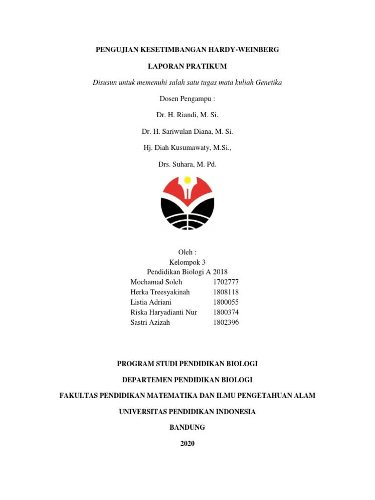 Kelompok 3A Laporan Genetika Populasi Kesetimbangan Hardy-Weinberg | PDF