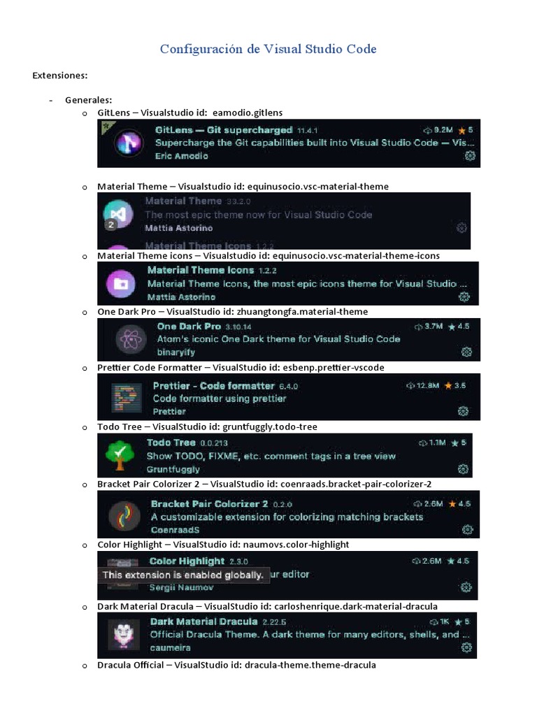 Configuración de Visual Studio Code | PDF | Estándares del consorcio ...