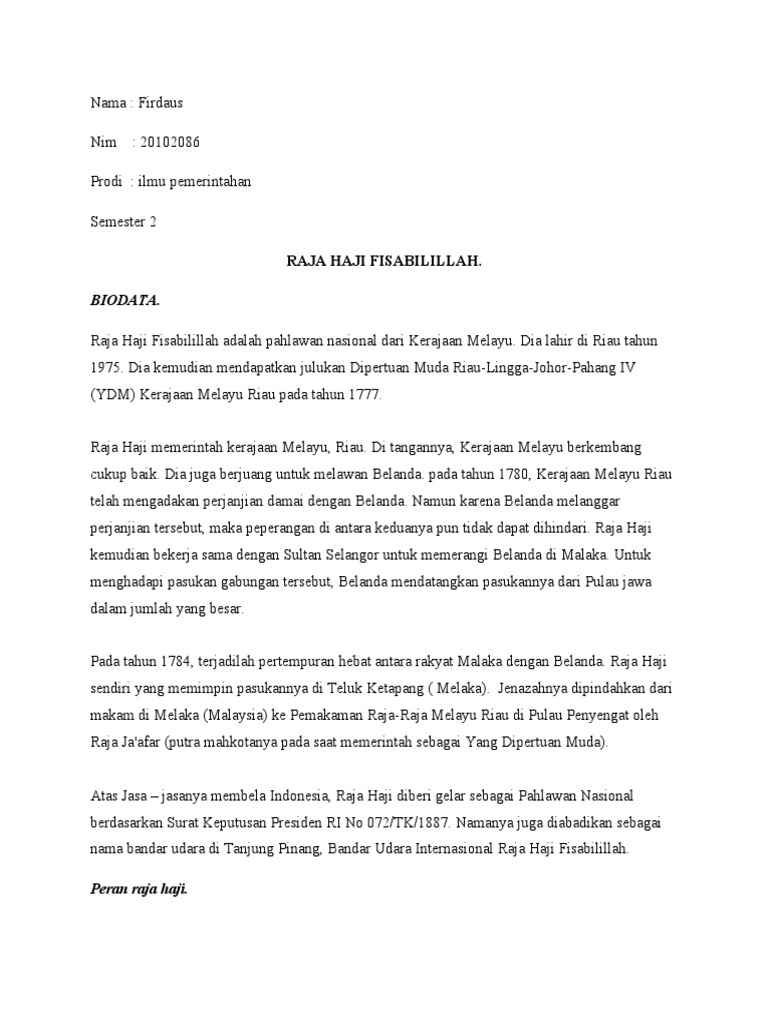 Raja Haji Fisabilillah | PDF