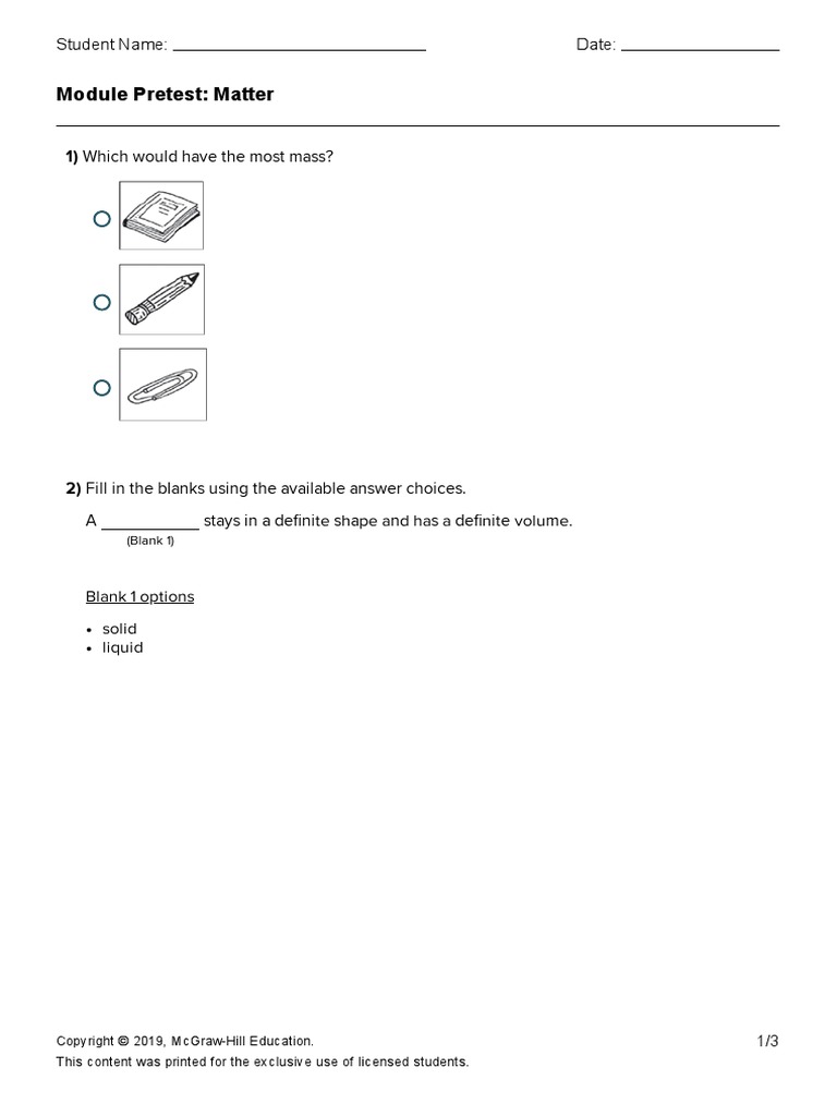 Module1 Pretest Matter | PDF