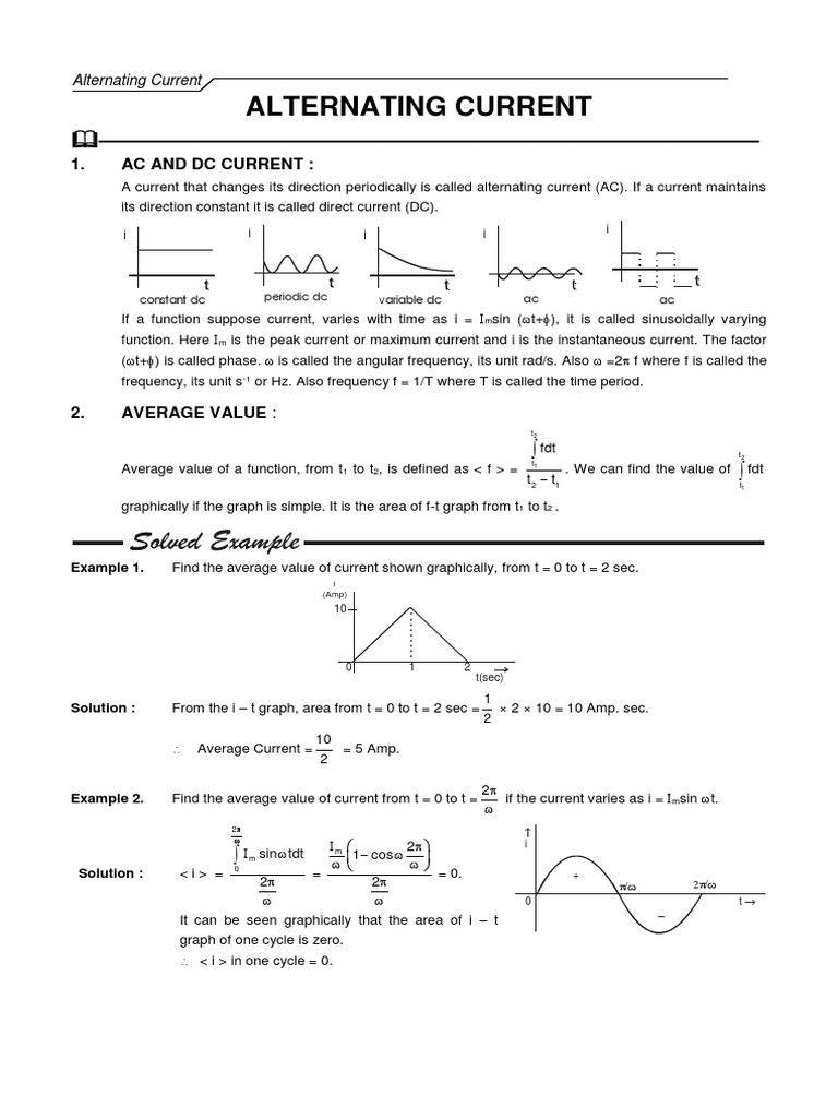 Characterizing Alternating Current: Formulas and Examples for ...