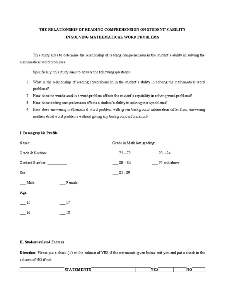 The Relationship of Reading Comprehension On Student'S Ability in ...