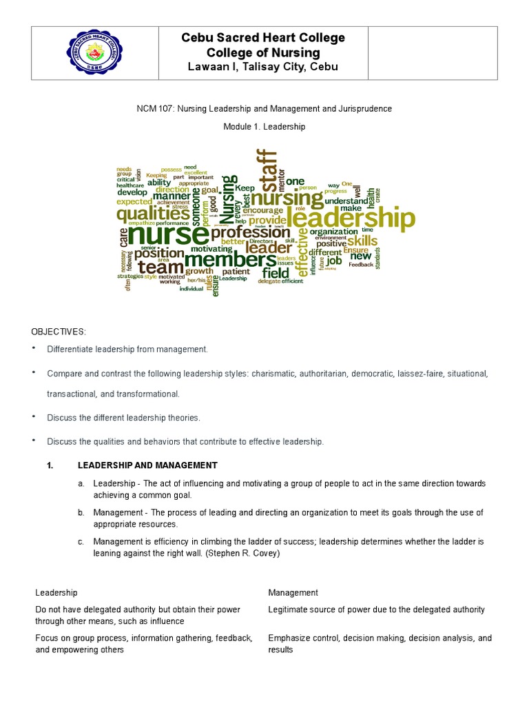 Module 1 Leadership 1 | PDF | Leadership | Motivational
