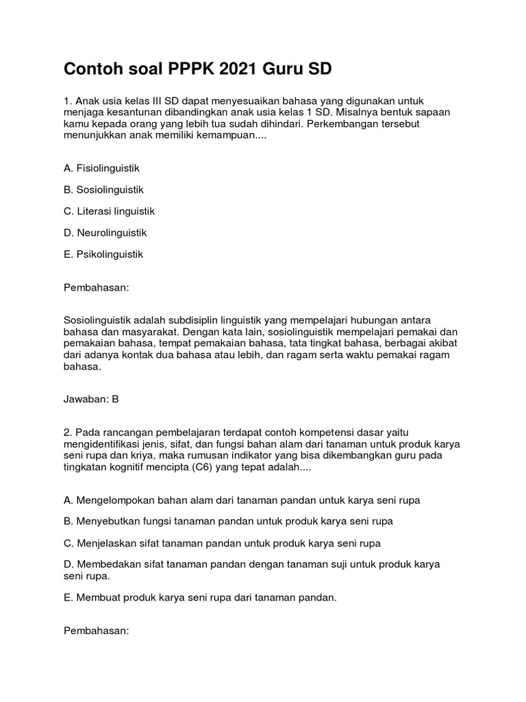 Contoh p3k Guru SD | PDF