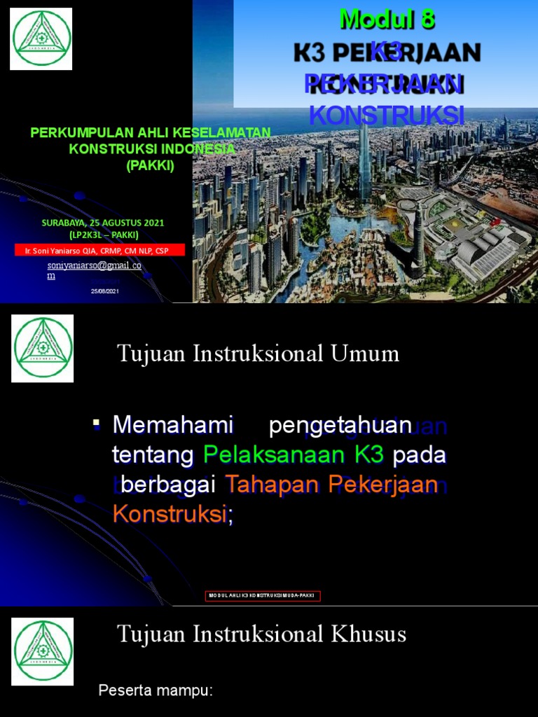 Ppt. Materi k3 Konstruksi Sio 2021 - Sony | PDF