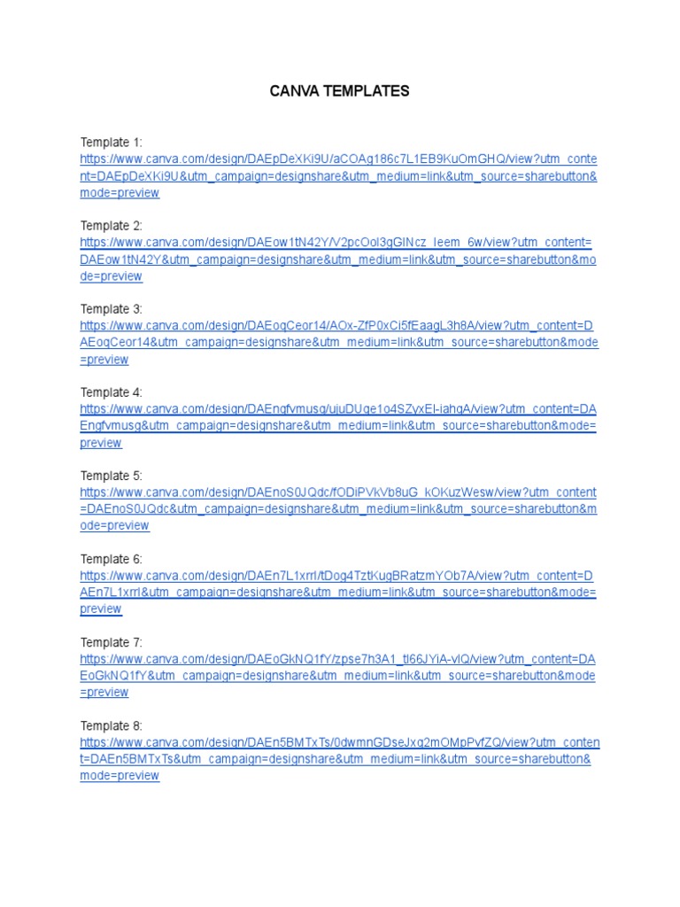Free Canva Document Templates | PDF