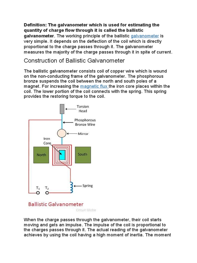 Construction of Ballistic Galvanometer | PDF | Inductor | Metrology