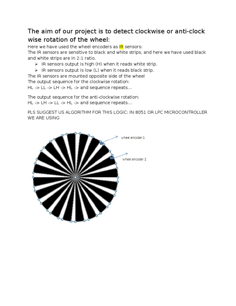 Wheel Rotation Detection Using IR Sensors | PDF