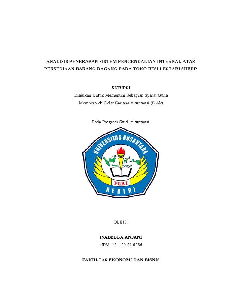 Analisis Penerapan Sistem Pengendalian Internal Atas Persediaan Barang ...