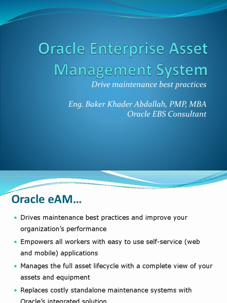 Oracle EAM 1 | PDF | Computing | Information Technology Management