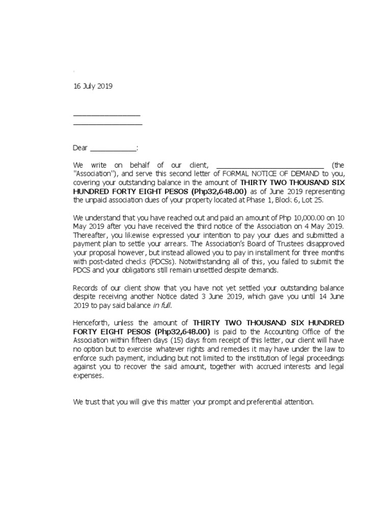 Second Demand Letter | PDF