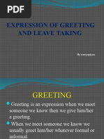 Greeting and Leave Taking Exercises | PDF