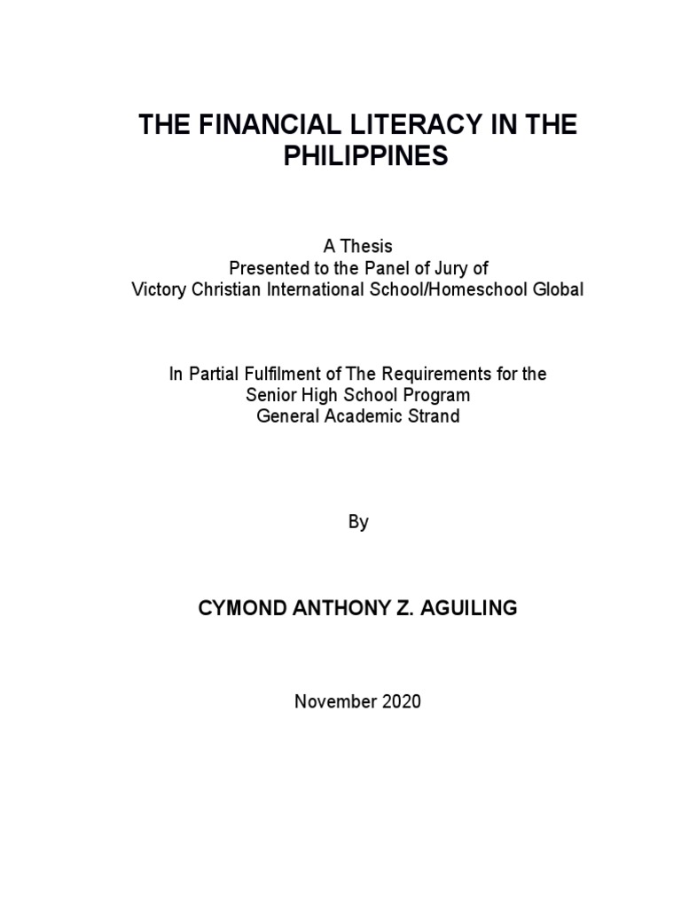 The Financial Literacy in The Philippines | PDF | Investing | Bonds ...