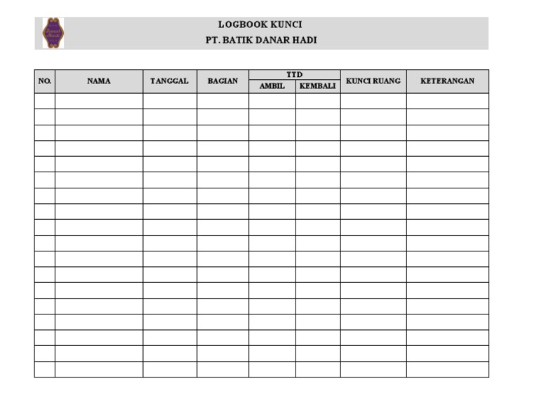 Logbook Kunci | PDF