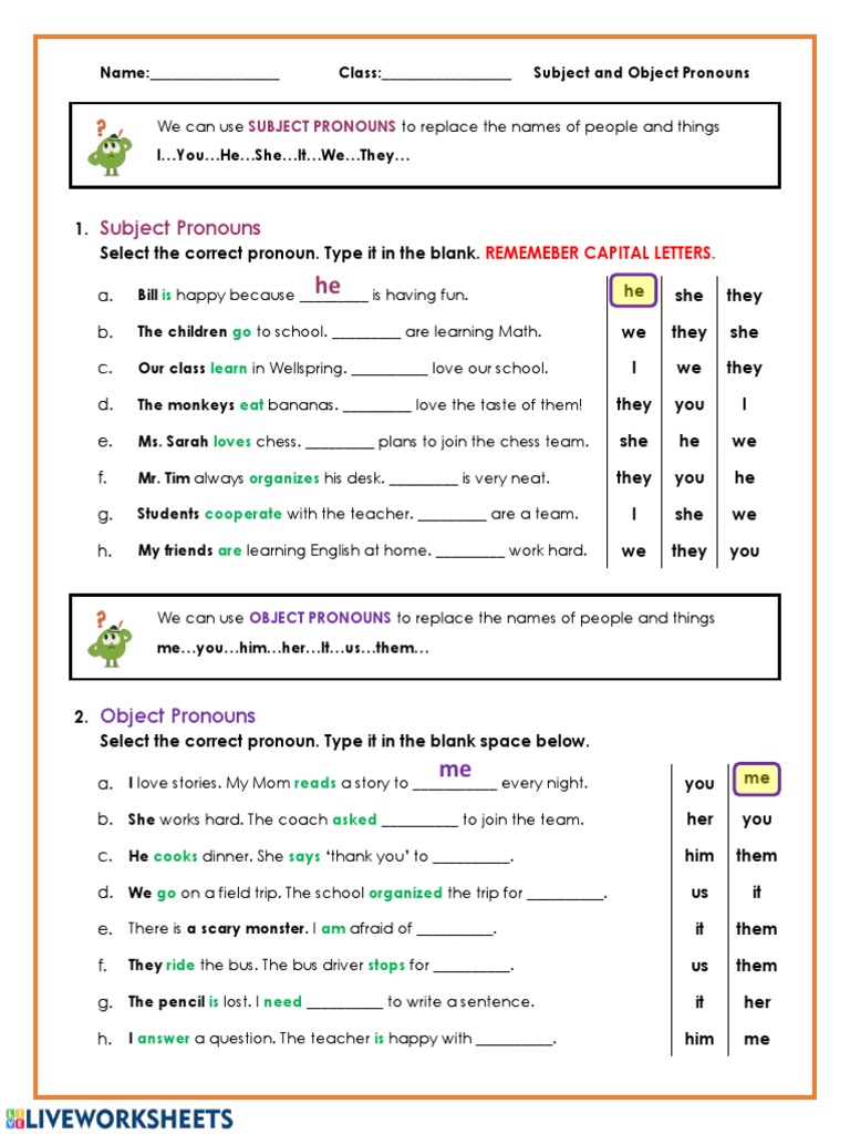 Subject and Object Pronoun-1 | PDF