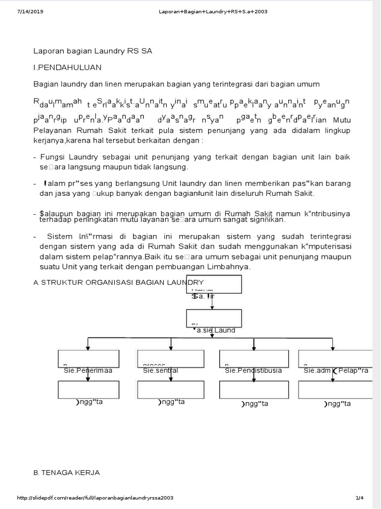 Laporan Laundry Rs | PDF