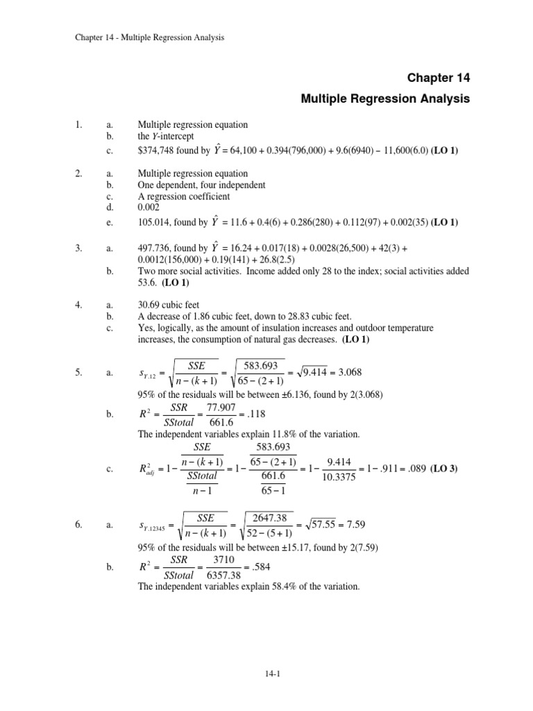 Multiple Regression Analysis: Y-Intercept | PDF | Errors And Residuals | Regression Analysis