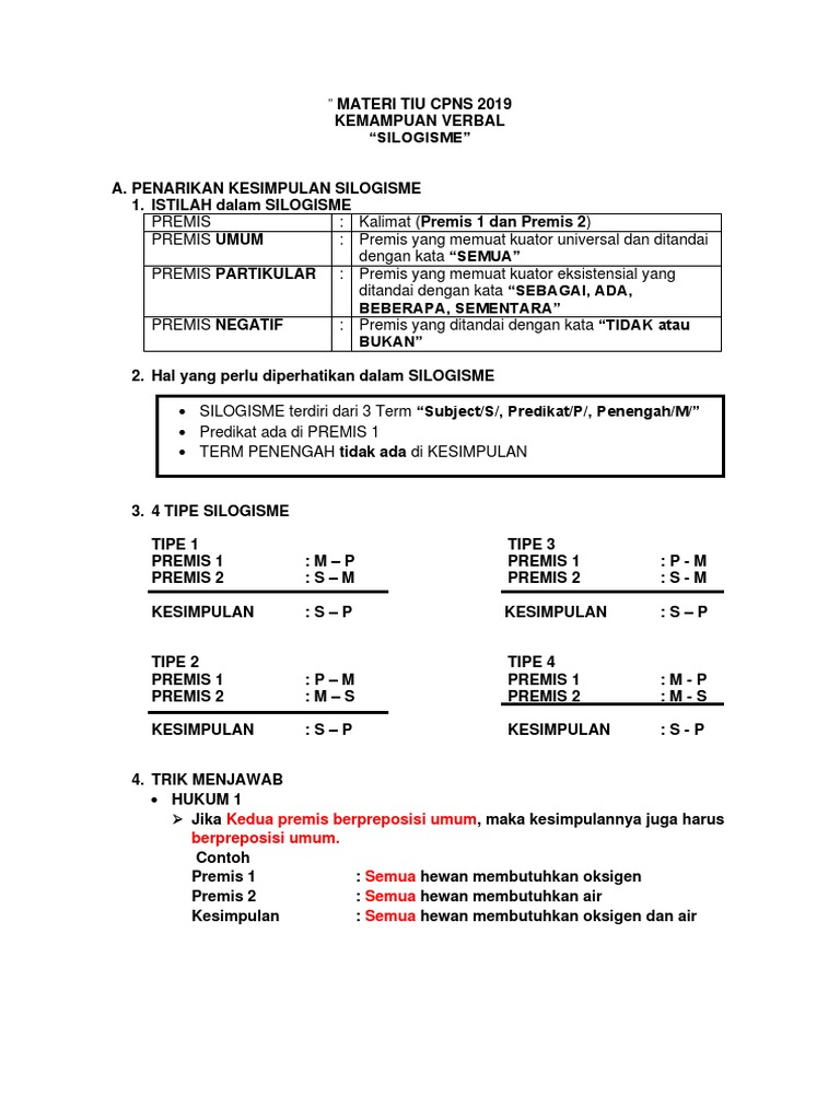 Materi Tiu Silogisme 01 | PDF