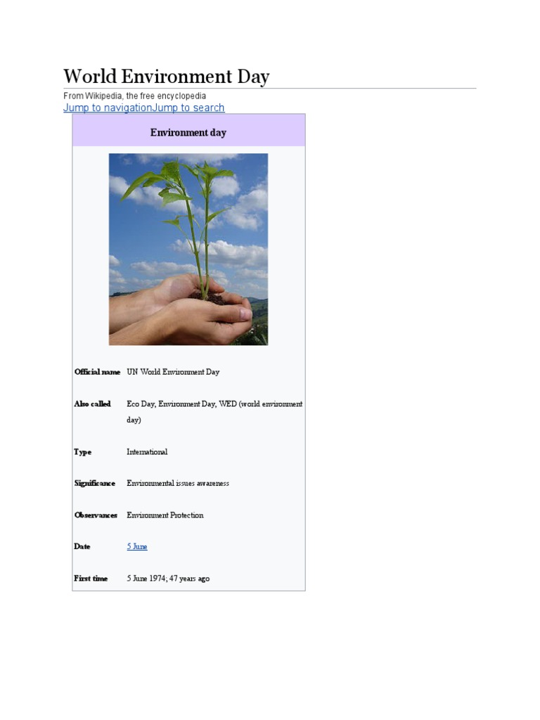World Environment Day | PDF | Natural Environment | Nature