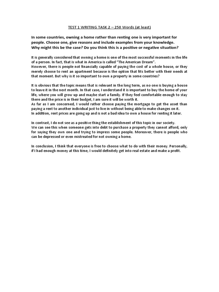 Test 1 Writing Task 2 | PDF