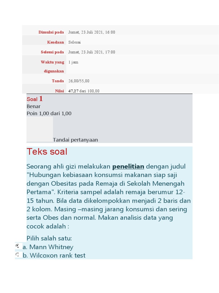 Soal Uas Metlit | PDF