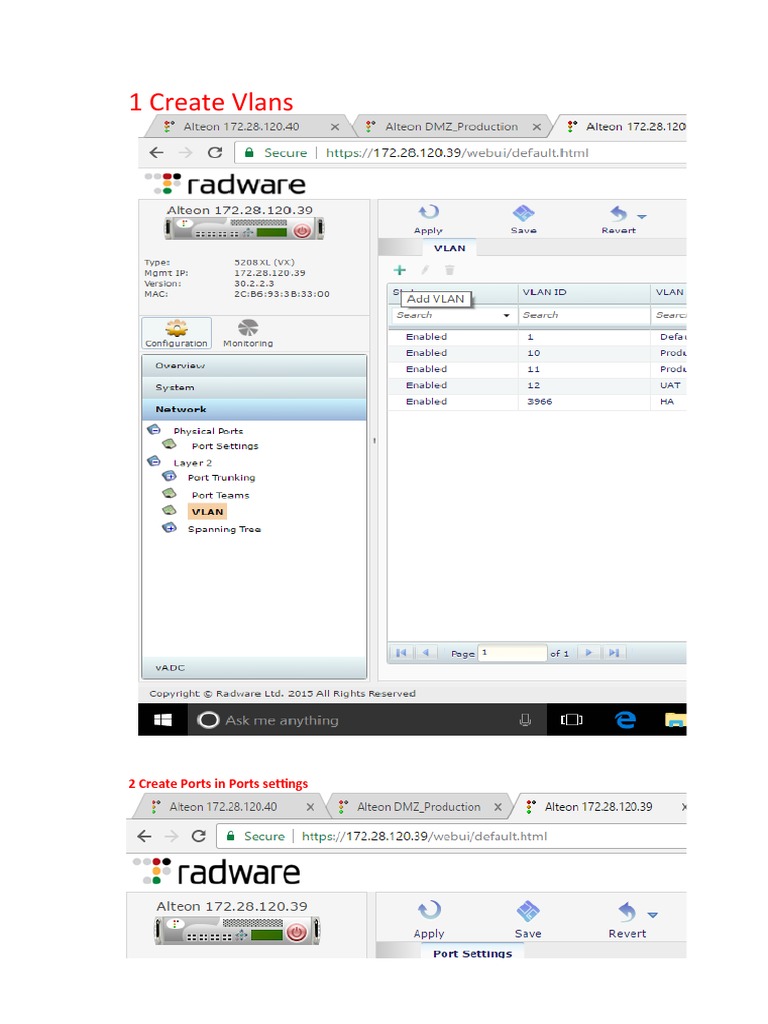 Load Balancer Radware SOP | PDF