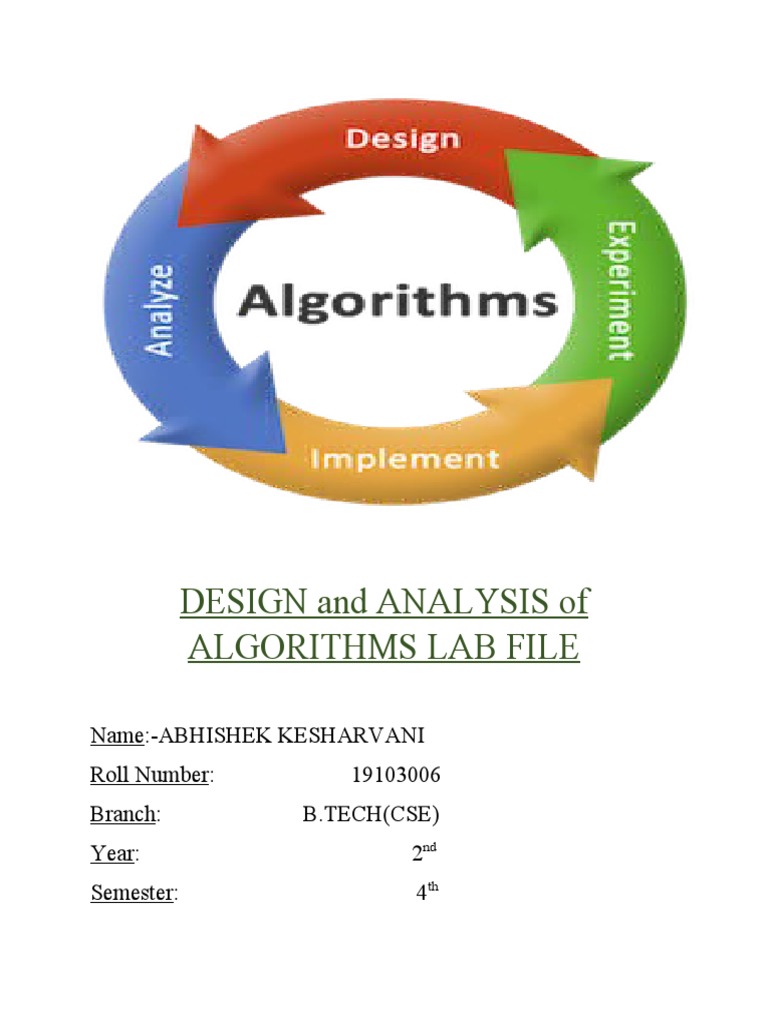 Design and Analysis of Algorithms Lab File: ND TH | PDF | Algorithms And Data Structures ...
