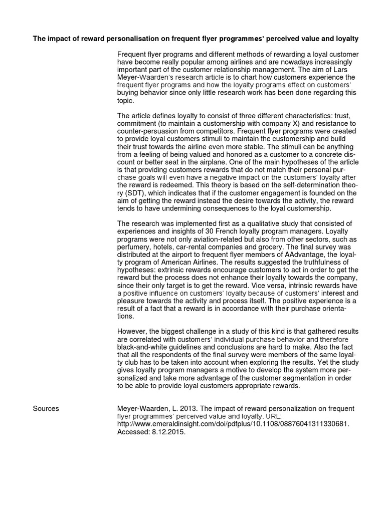 Airlines' Loyalty Programs | PDF | Frequent Flyer Program | Reward System