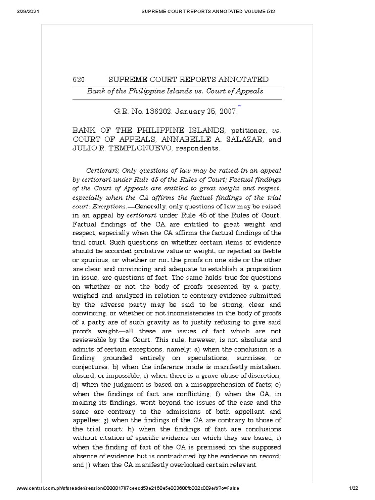 BPI V CA 2007 | PDF | Negotiable Instrument | Cheque